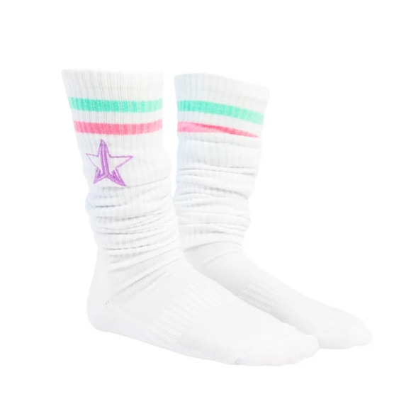 Jeffree Star | Accessories | Jeffree Star Full Length Crew Socks White Pink And Green New In ...